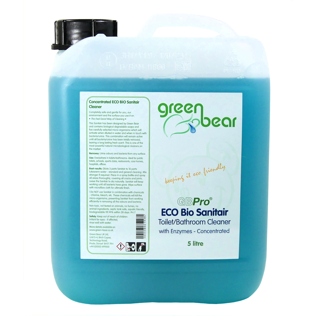 Sanitair Bio Sanitair Toilet Cleaner - 10L - Green Bear